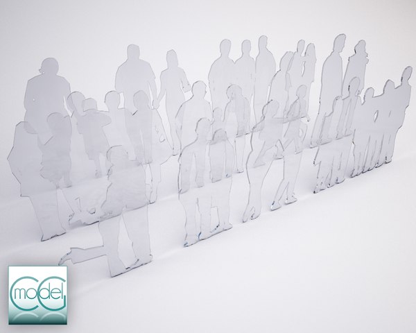 3d silhouette people