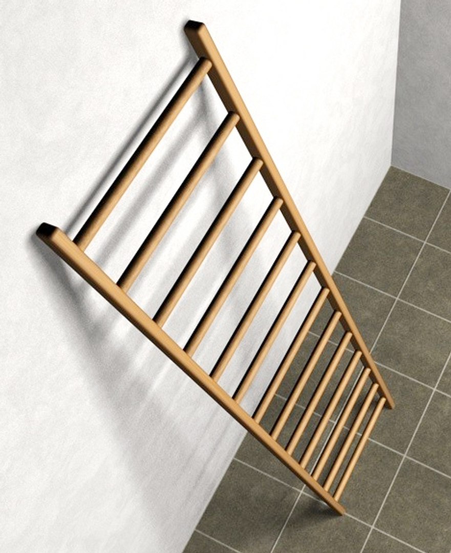 free wooden ladder 3d model