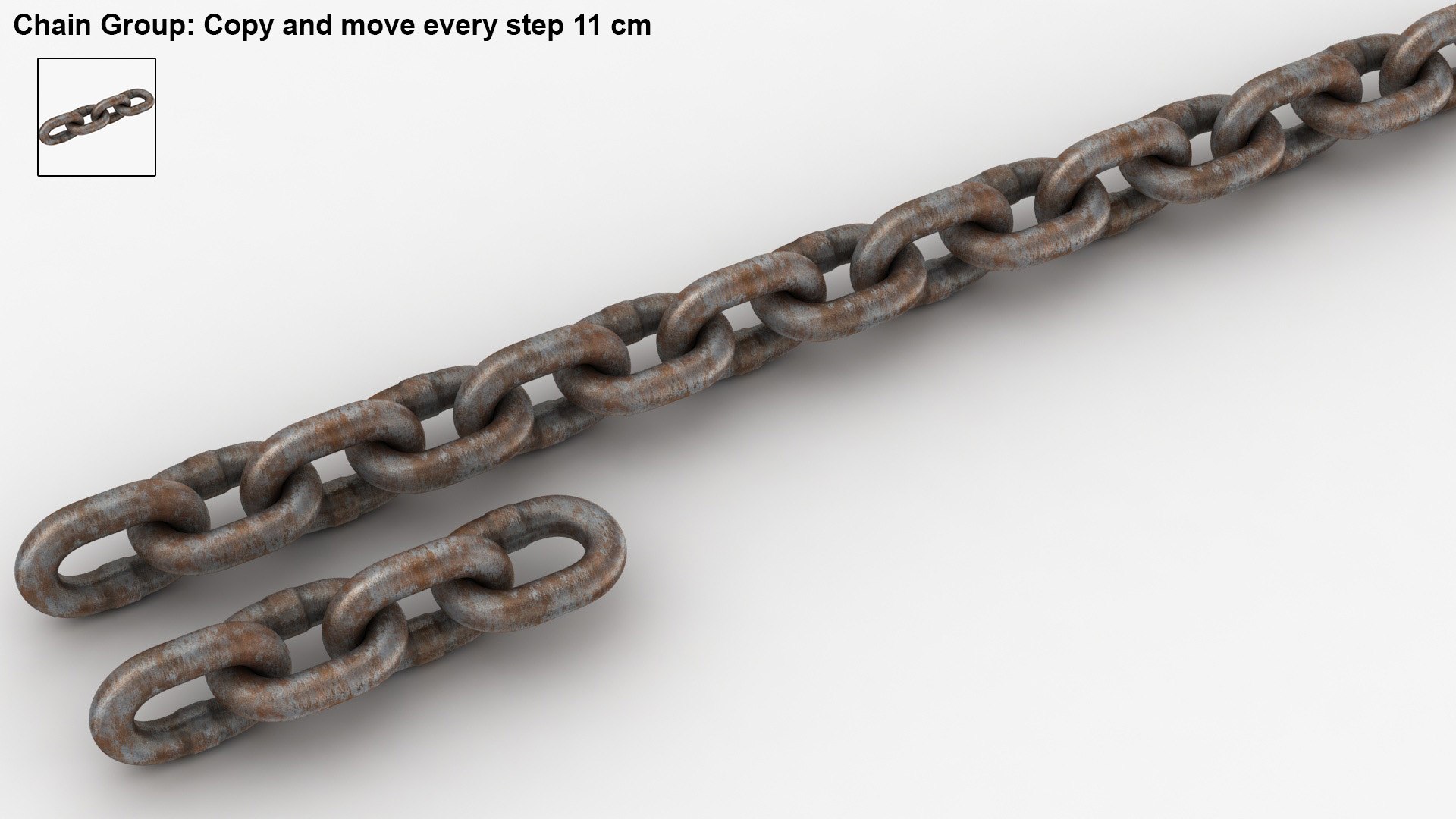 3D Realistic Rusty Chain - TurboSquid 1629890
