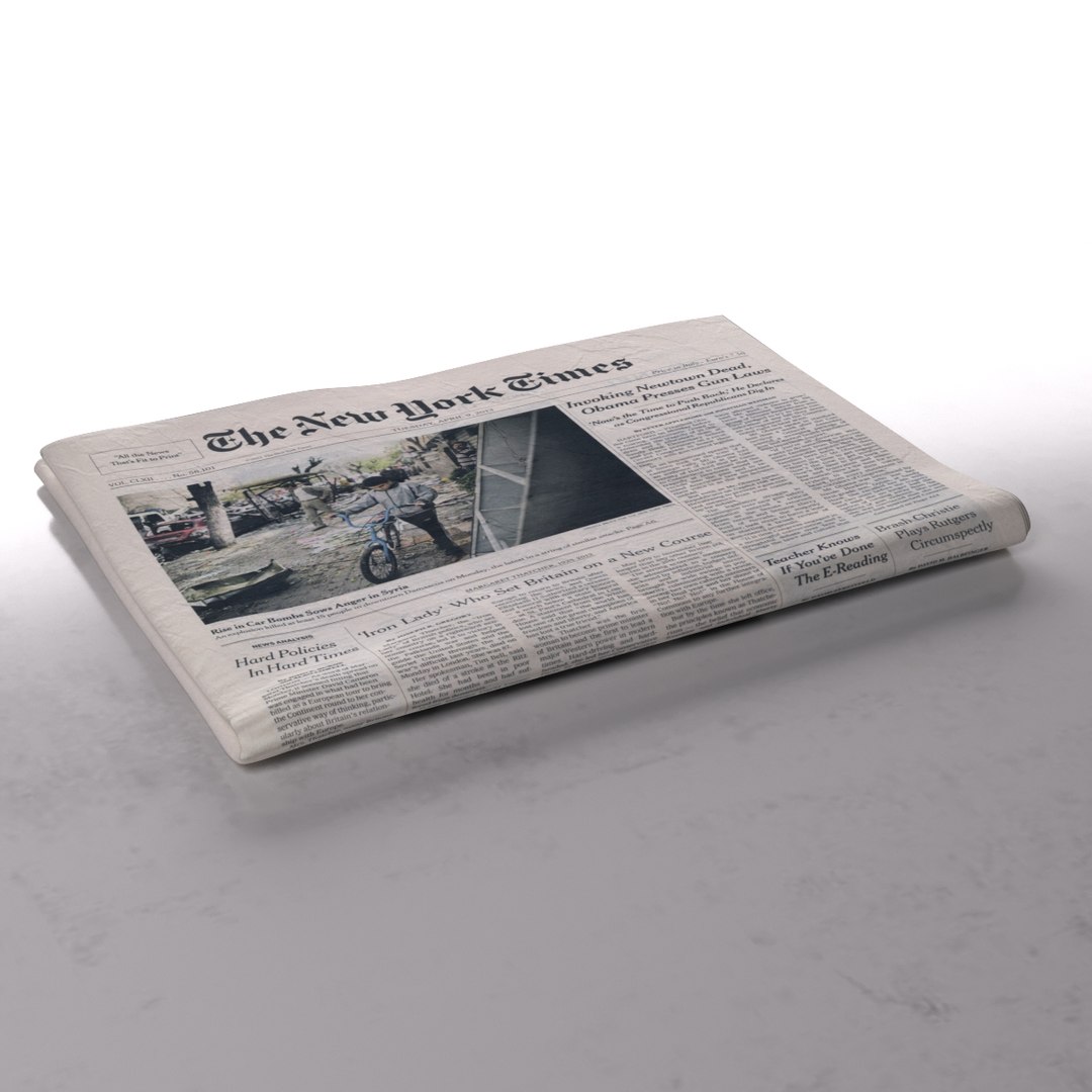 3d model new york newspaper folds