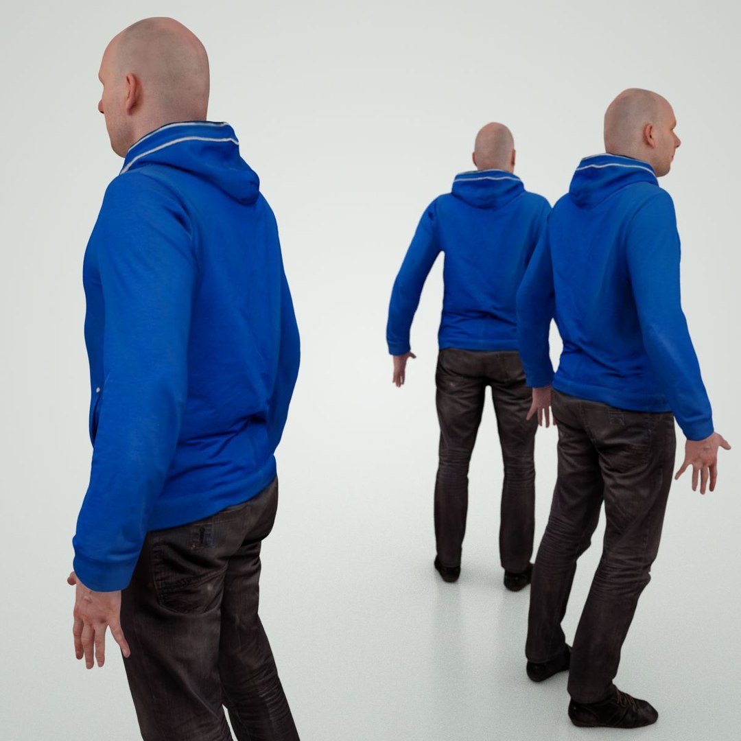 Male Character Blue Obj