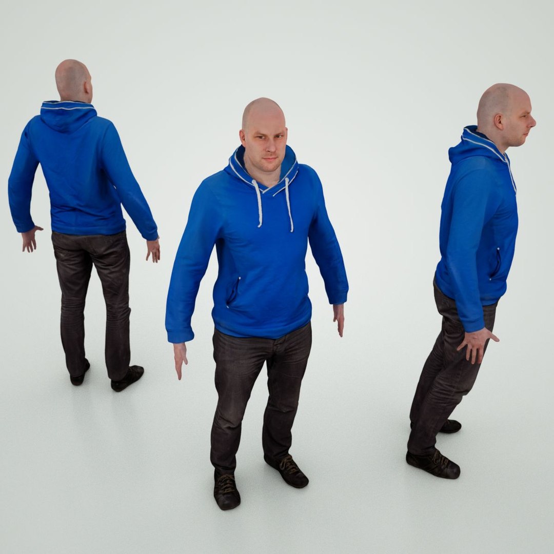 Male Character Blue Obj