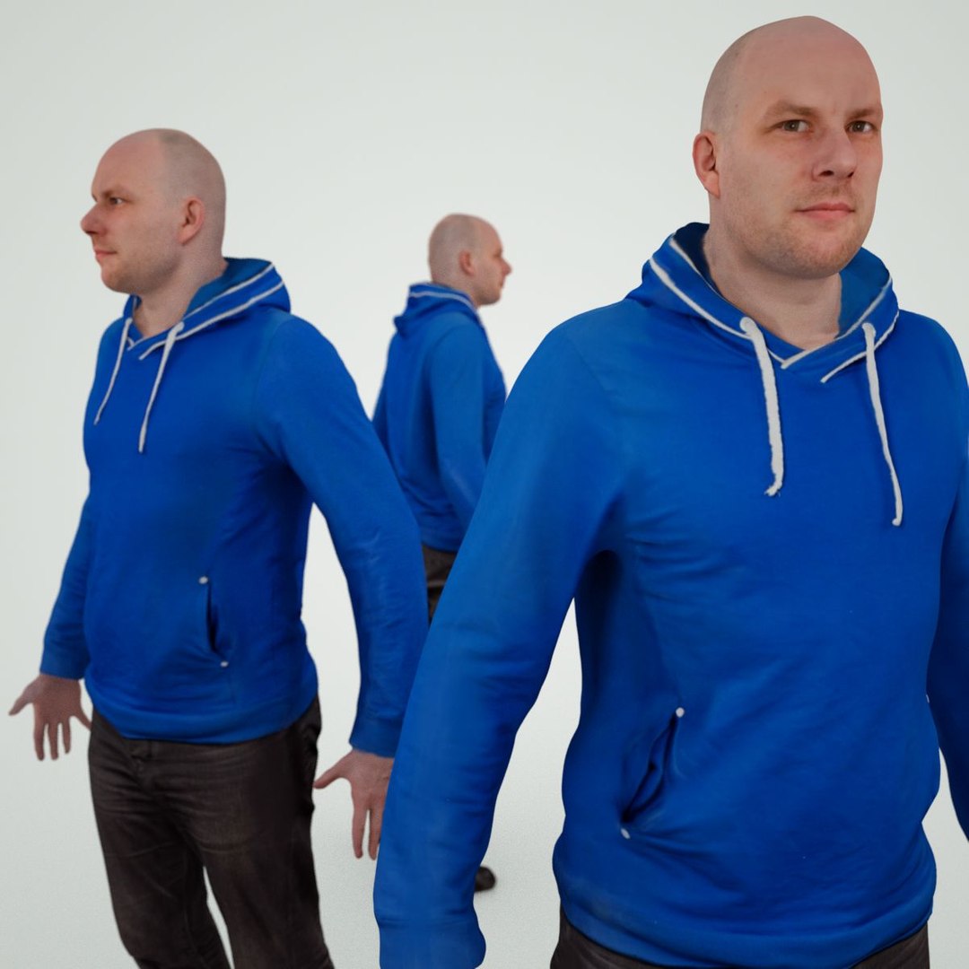 Male Character Blue Obj