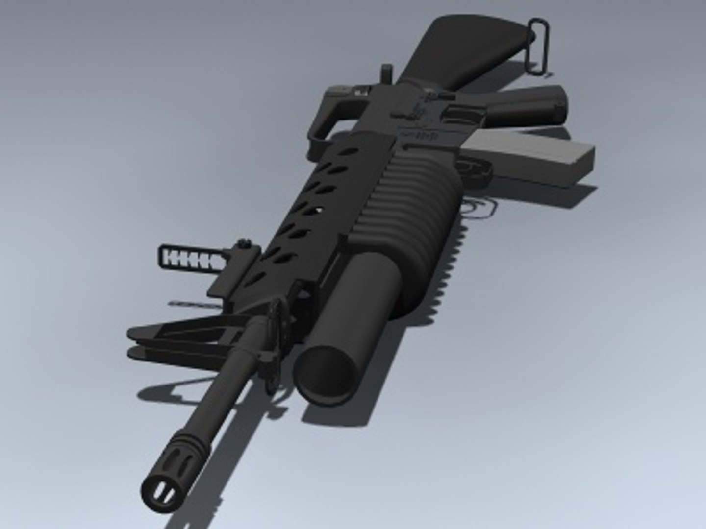 3dsmax M16a2 M203 Rifle