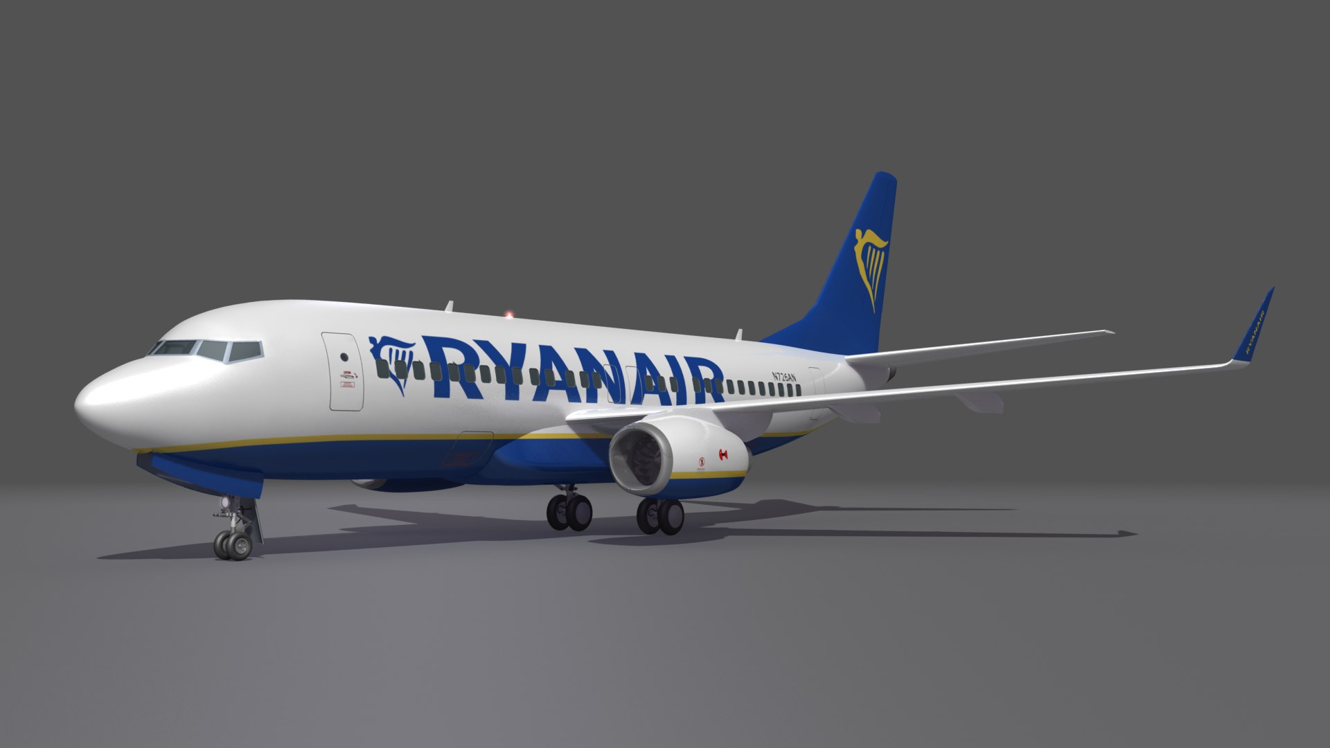 3D Ryanair Airliner Airplane Generic - TurboSquid 1469334