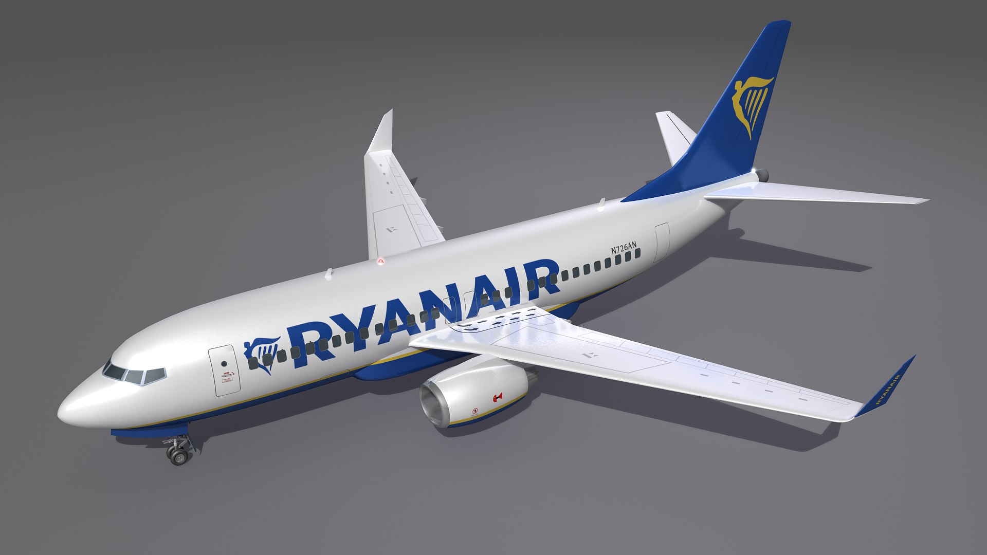 3D Ryanair Airliner Airplane Generic - TurboSquid 1469334