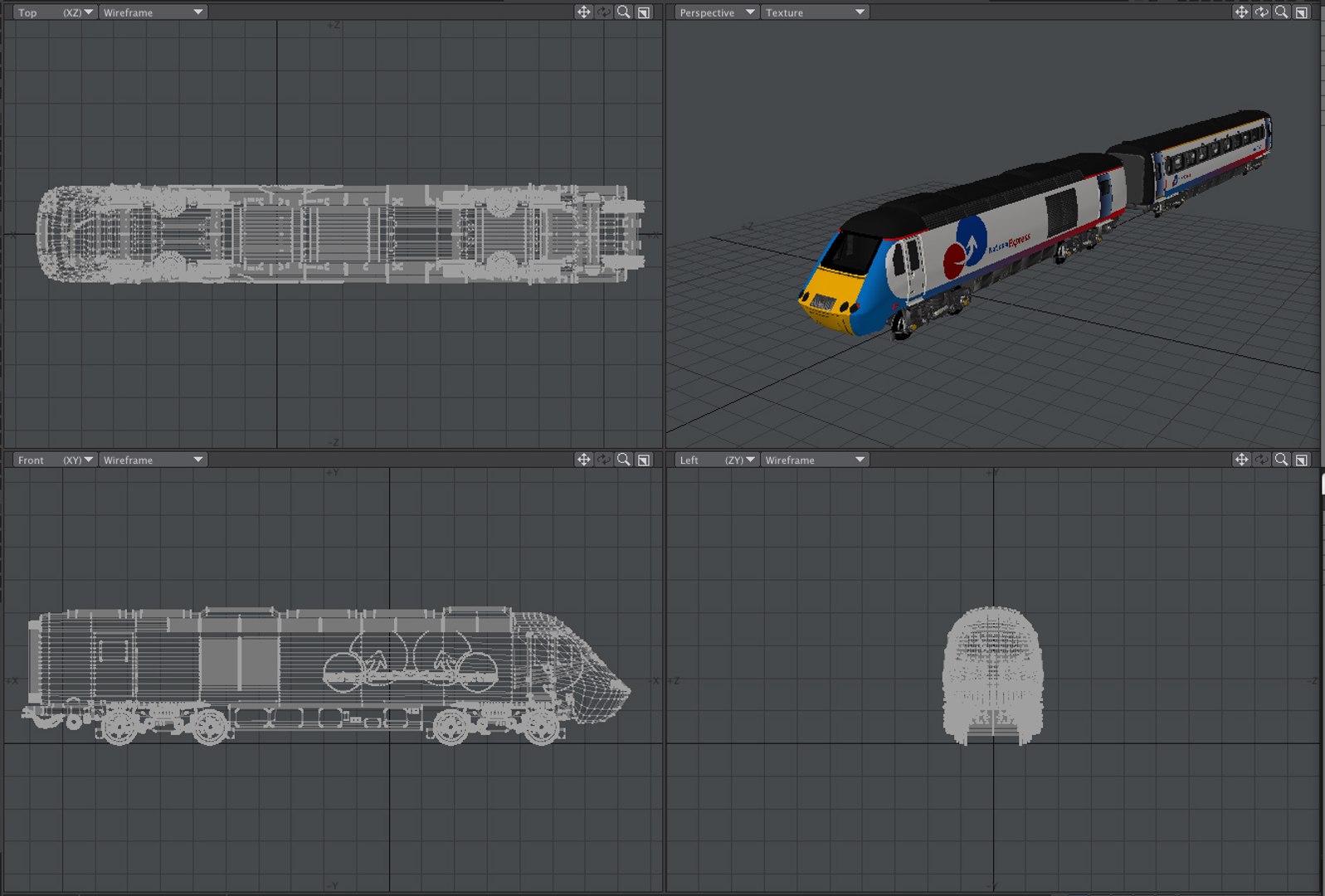 uk passenger train 3d model