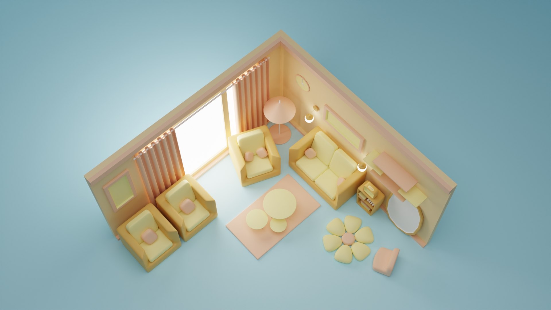 Living Room Scene Models Pack Model - TurboSquid 2055924