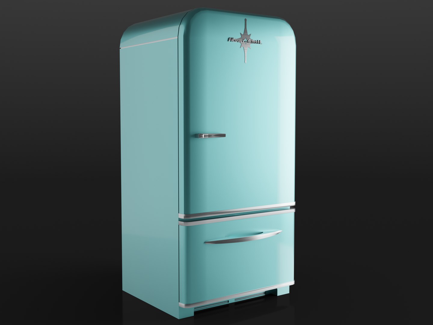 3D 50s Retro Fridge - TurboSquid 1907266