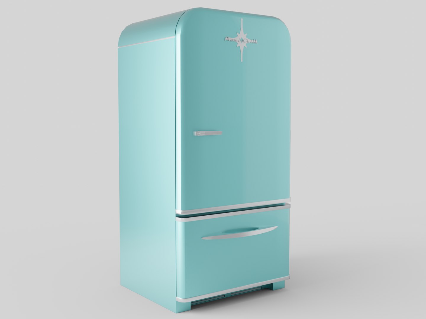 3D 50s Retro Fridge - TurboSquid 1907266