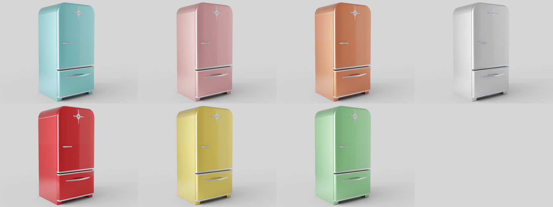 3D 50s Retro Fridge - TurboSquid 1907266