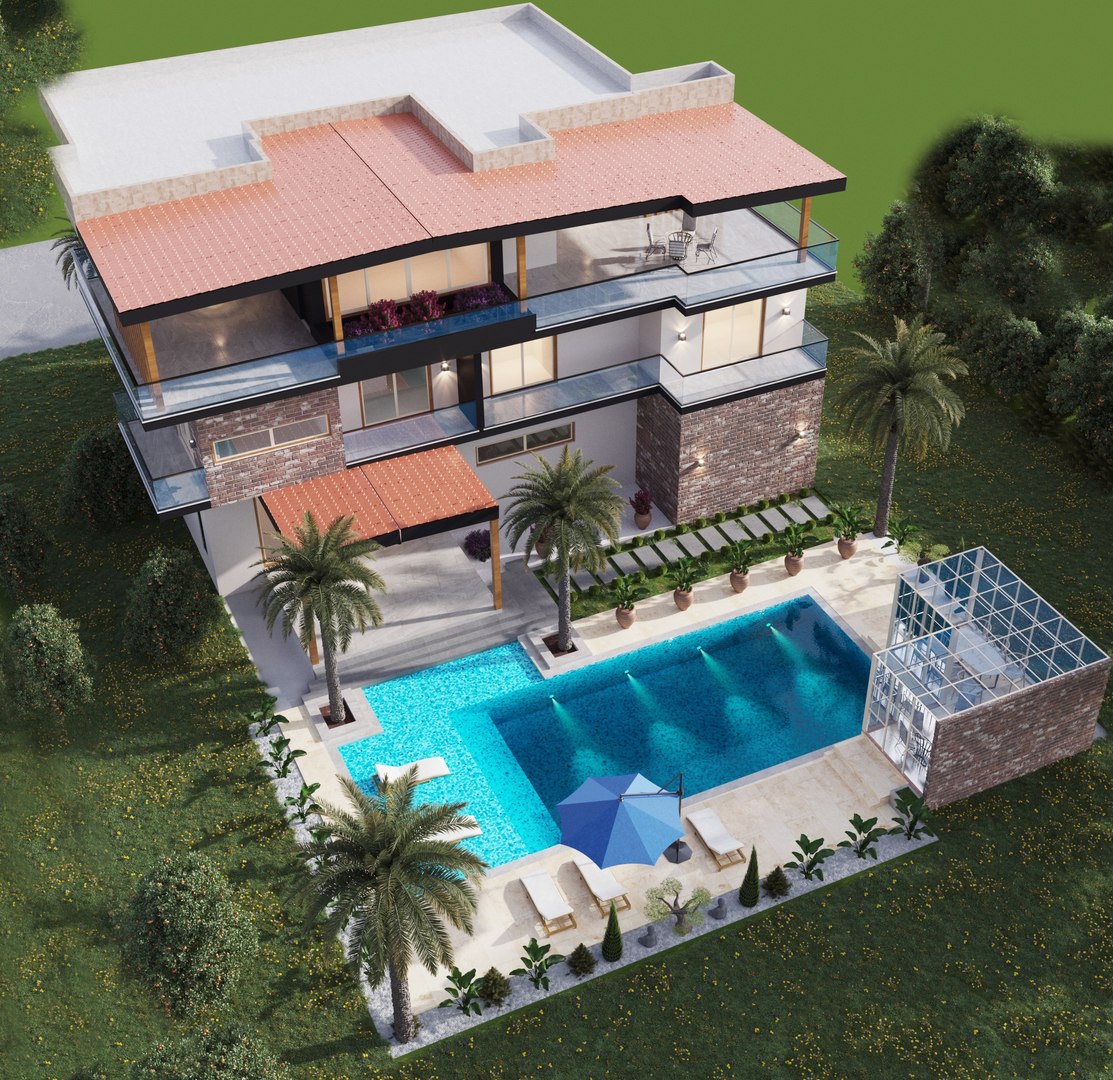 3D MAX CORONA RENDER HIGH QUALITY MODERN VILLA PROJECT 3D Model 3D ...