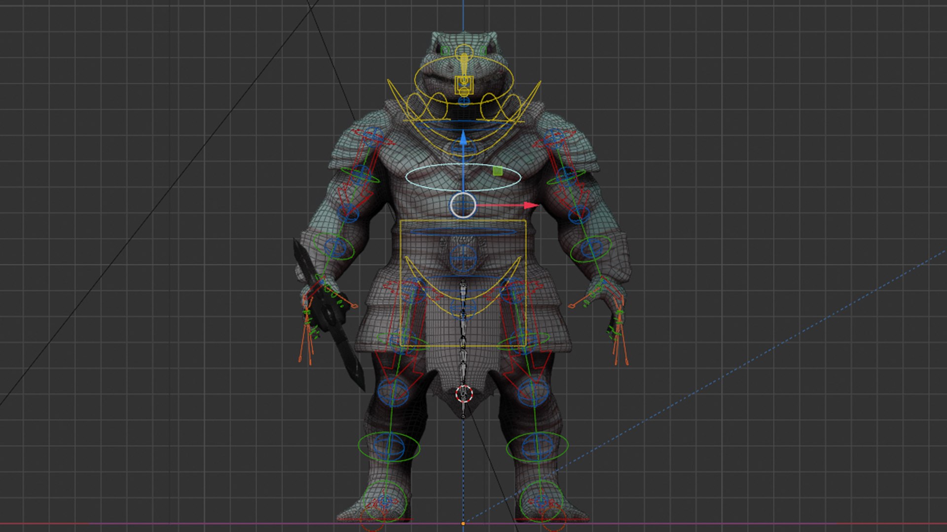 3D Crocodile Humanoid Blender Character Rig Model - TurboSquid 2332871
