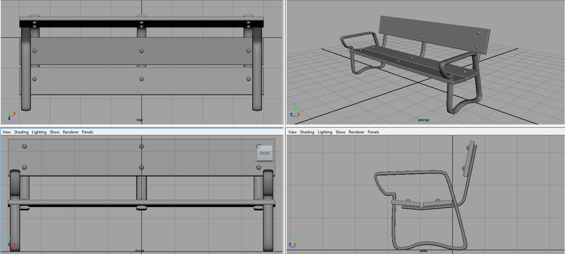 Wood bench 3D model - TurboSquid 1268373