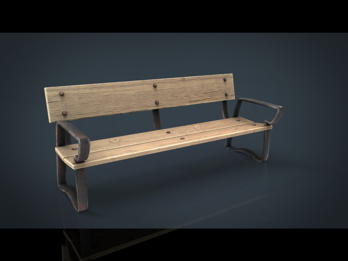 Wood bench 3D model - TurboSquid 1268373