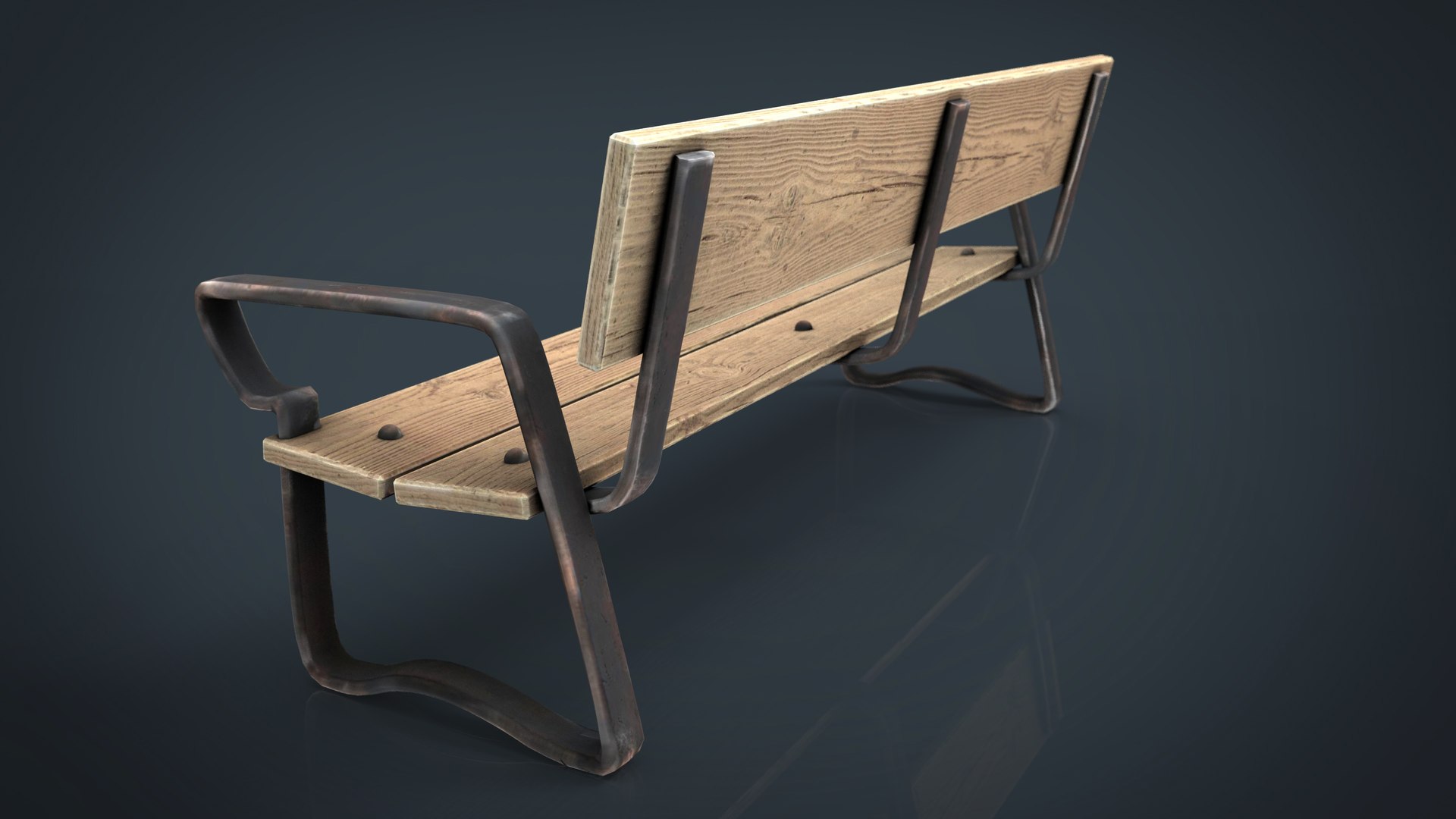 Wood bench 3D model - TurboSquid 1268373