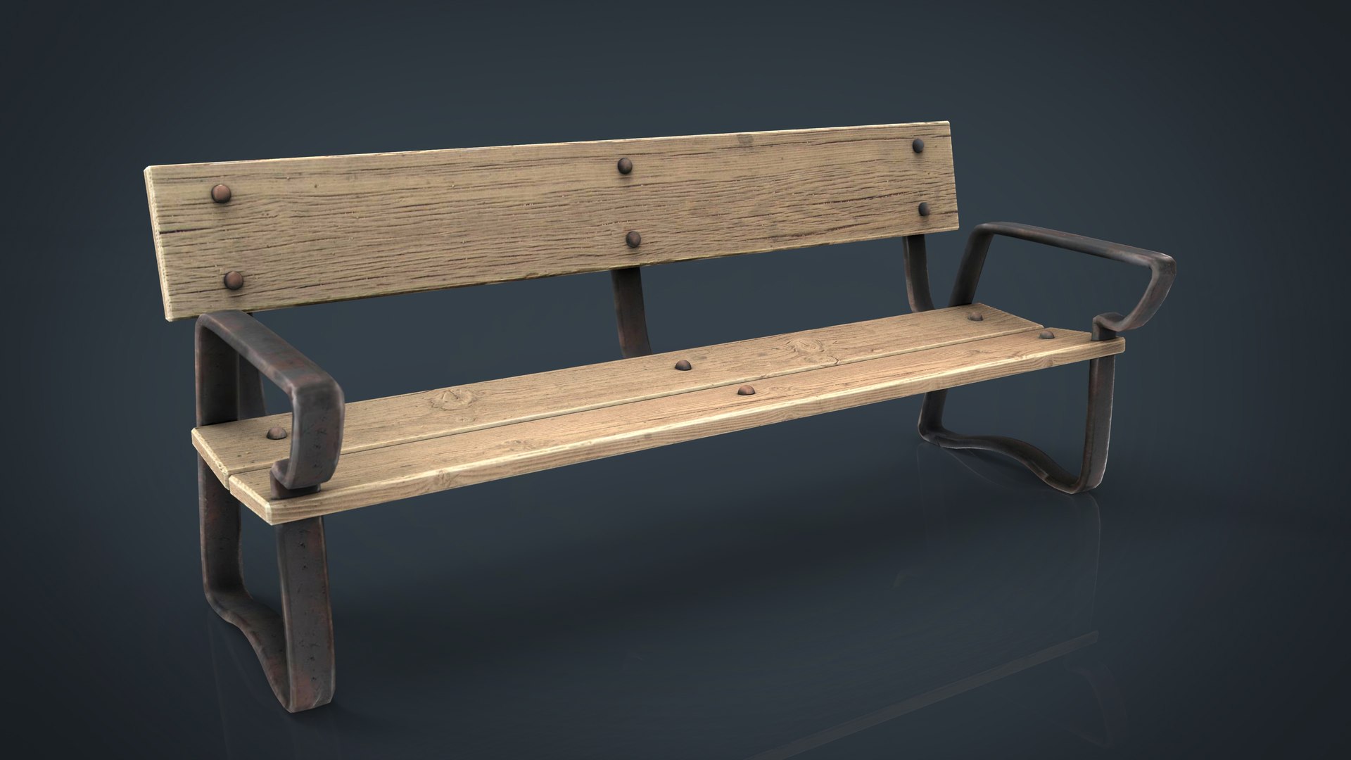 Wood bench 3D model - TurboSquid 1268373