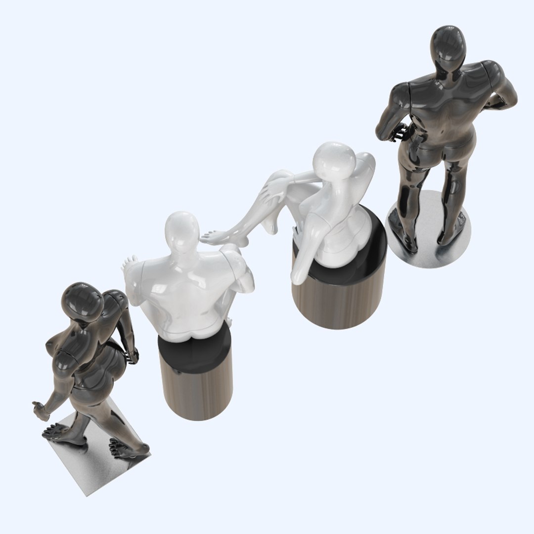 Faceless Mannequins Male Female Model - TurboSquid 1411960