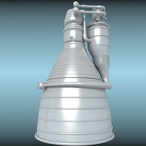 3d rocket booster engine model
