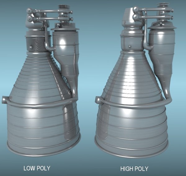 3d model rocket exhaust engine
