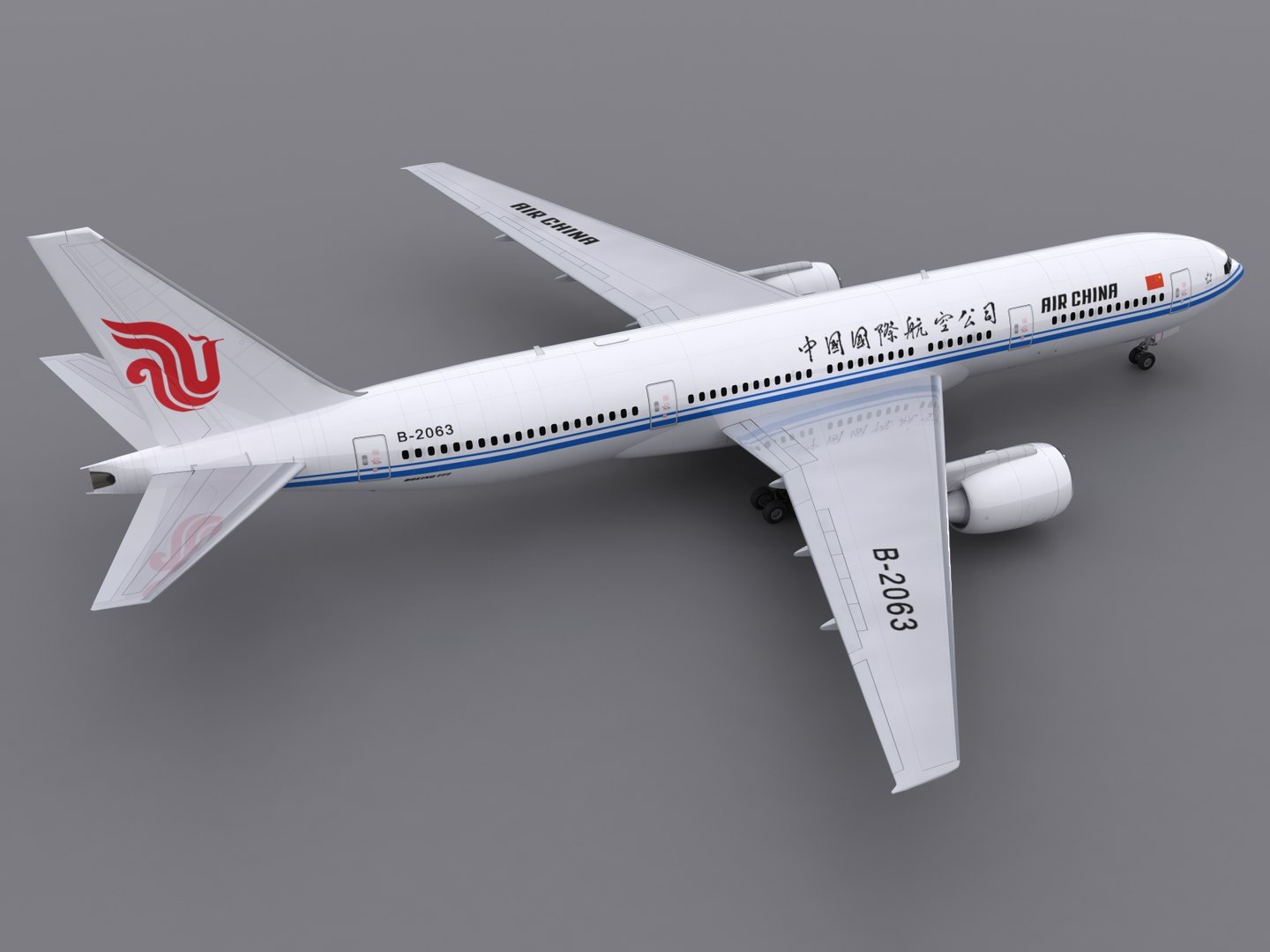aircraft air china 3d model