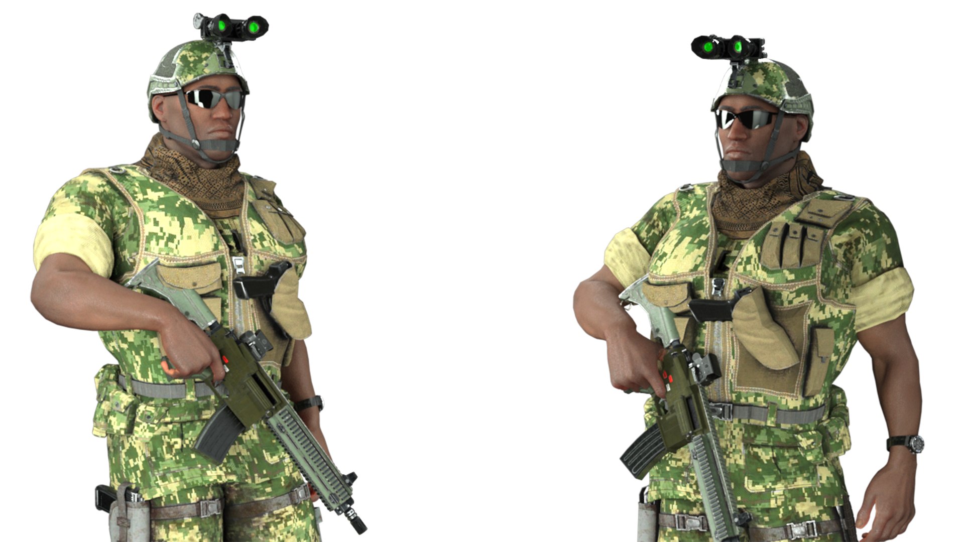 Realistic Rigged Army-D Character Man 3D Model Model - TurboSquid 2262585