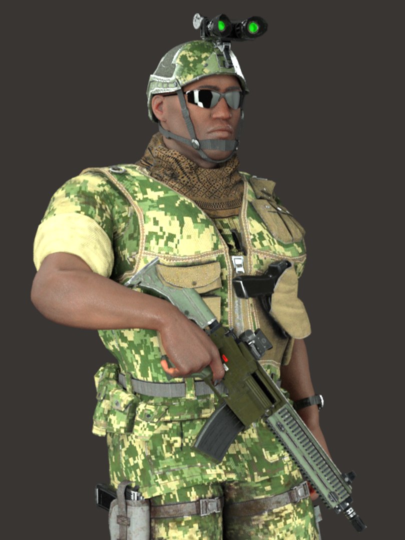 Realistic Rigged Army-D Character Man 3D Model Model - TurboSquid 2262585