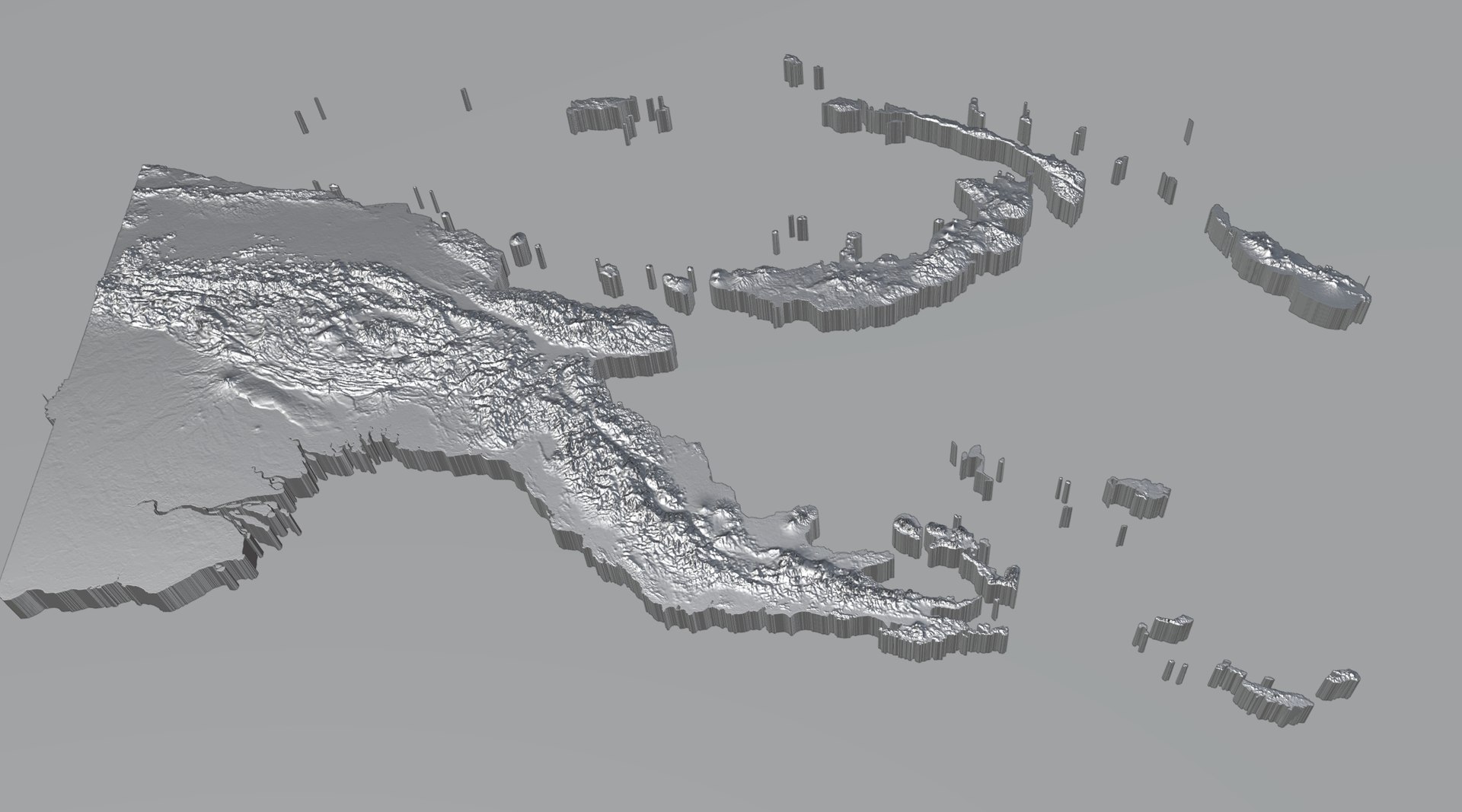 Papua New Guinea Terrain Map 3D - TurboSquid 2336573