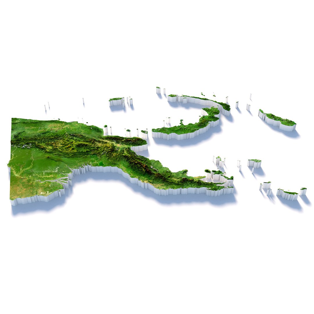 Papua New Guinea Terrain Map 3D - TurboSquid 2336573