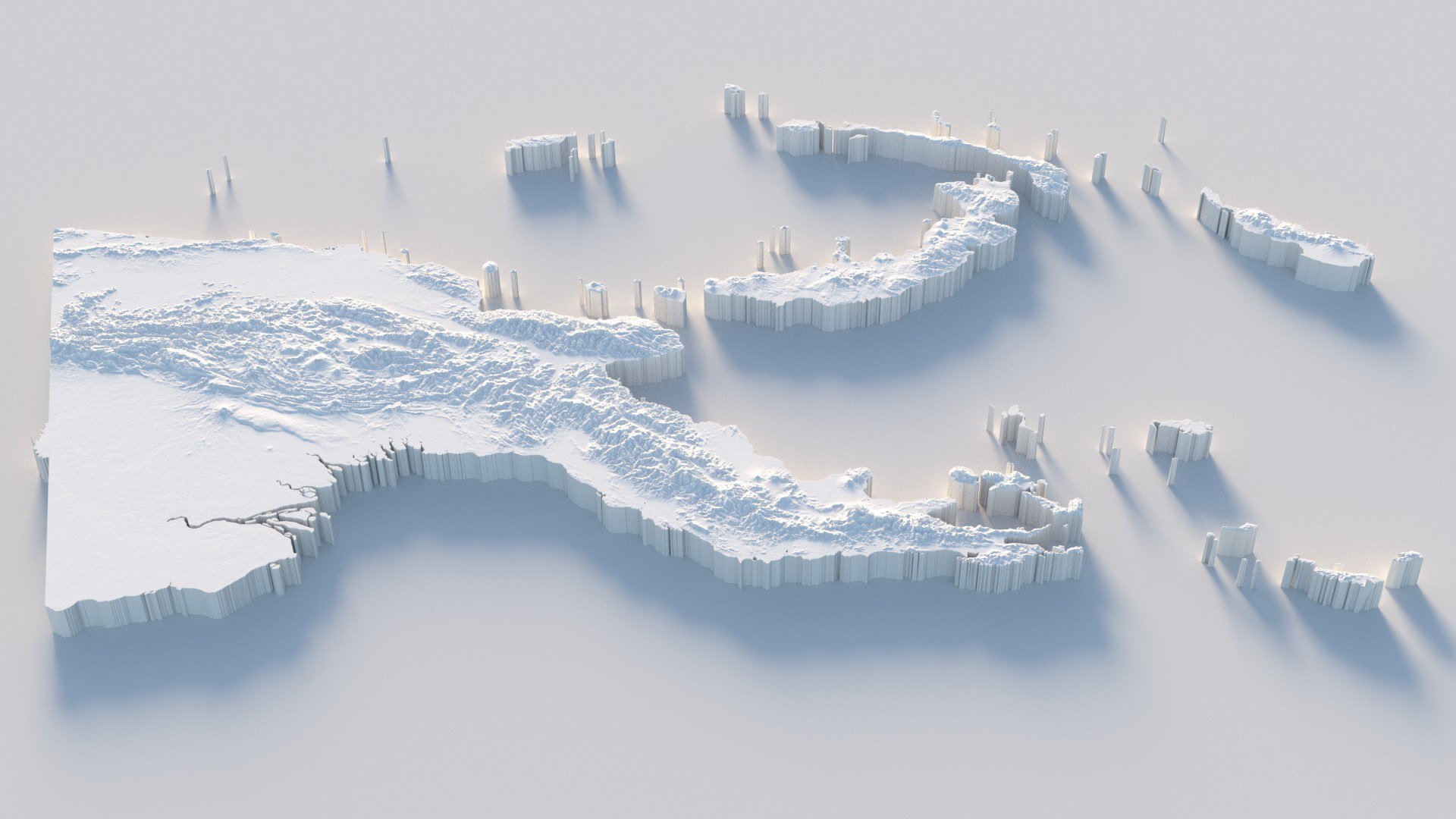 Papua New Guinea Terrain Map 3D - TurboSquid 2336573