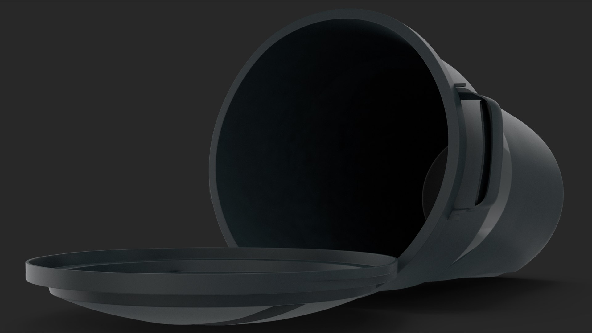 Round Trash Can Black 3D Model - TurboSquid 2083848
