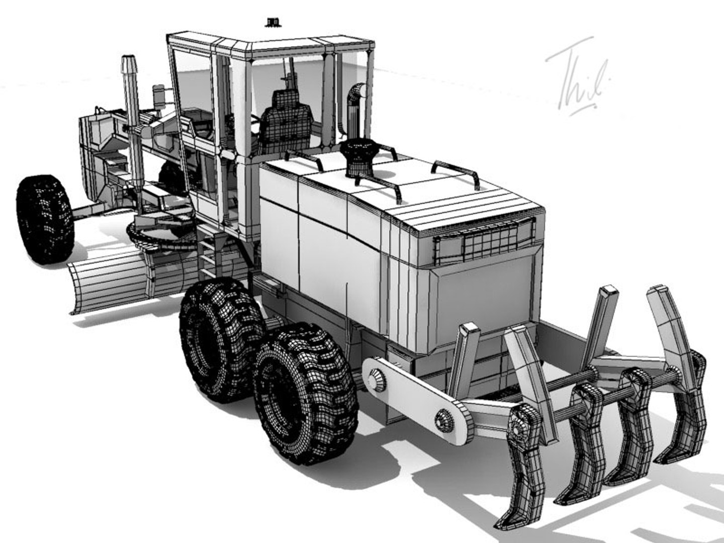 3d Motor Grader Model