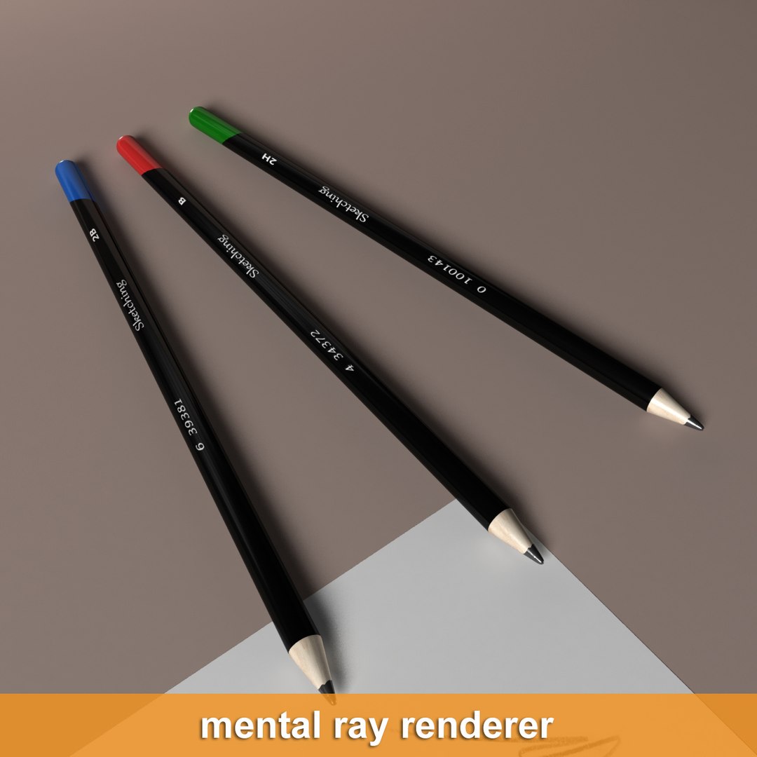 3D Drawing Pencils 3 Watersoluble - TurboSquid 1200940
