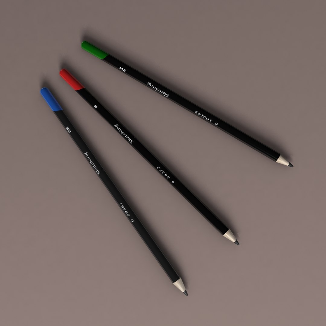 3D Drawing Pencils 3 Watersoluble - TurboSquid 1200940