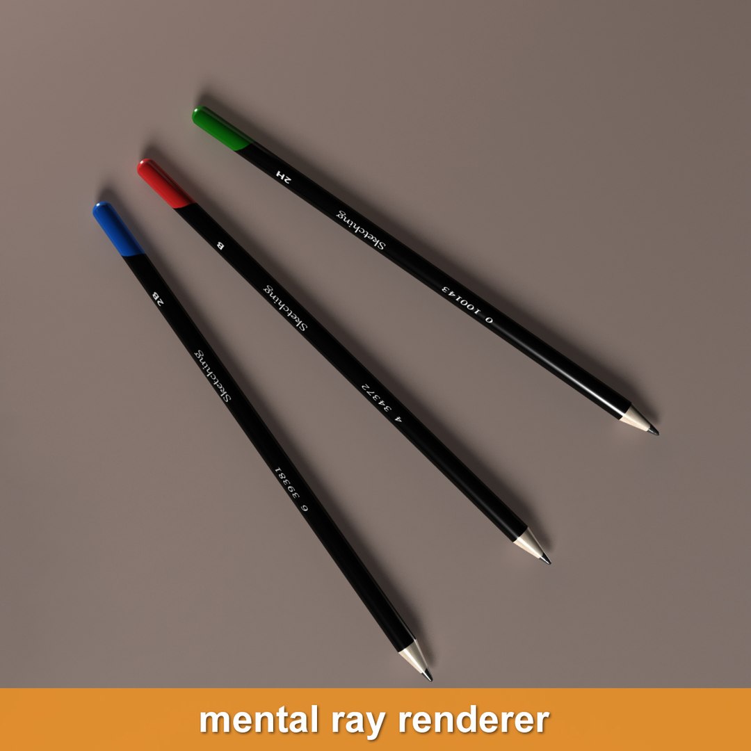 3D Drawing Pencils 3 Watersoluble - TurboSquid 1200940