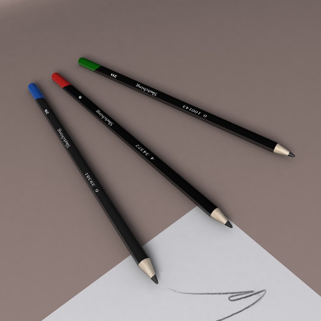 3D Drawing Pencils 3 Watersoluble - TurboSquid 1200940