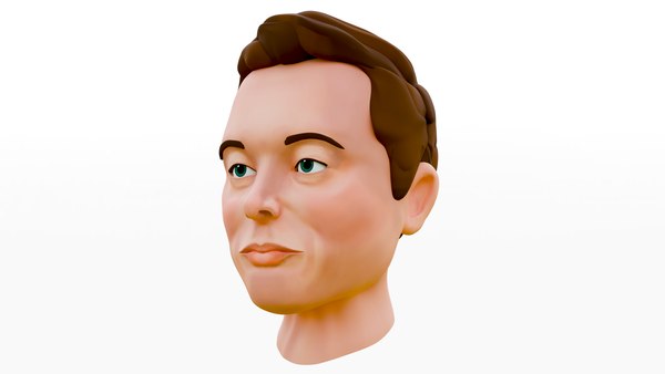 Elon Musk - Cartoon Character Head3Dモデル - TurboSquid 1974171