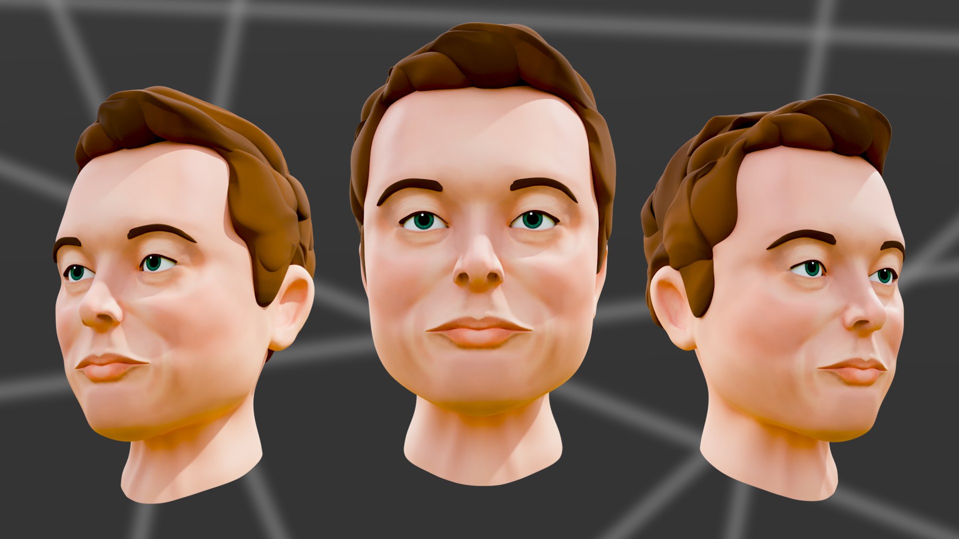 3D Model Elon Musk - Cartoon Character Head - TurboSquid 1974171