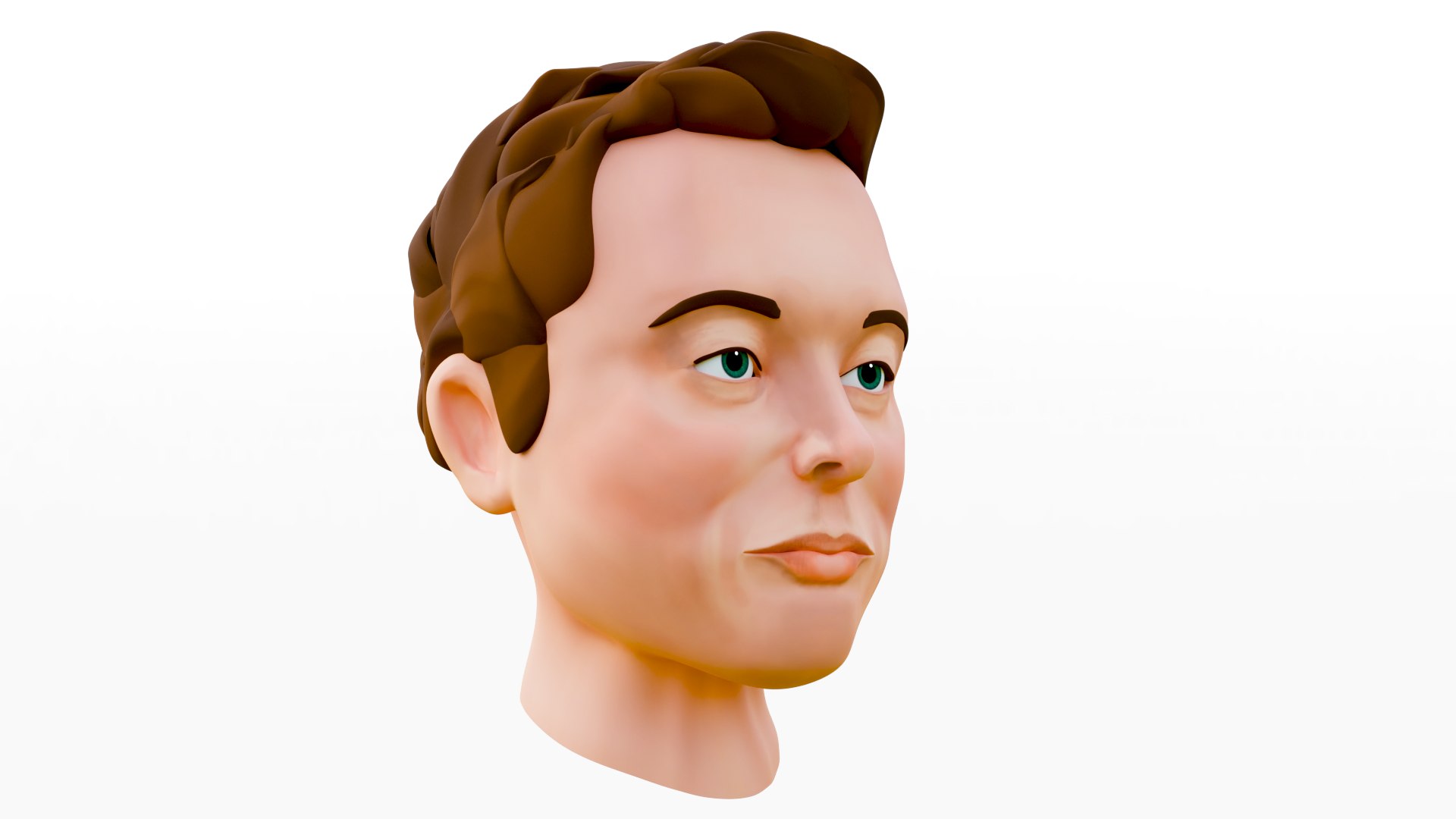 3D Model Elon Musk - Cartoon Character Head - TurboSquid 1974171