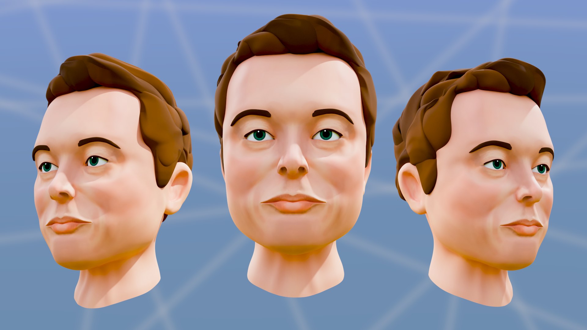 3D Model Elon Musk - Cartoon Character Head - TurboSquid 1974171