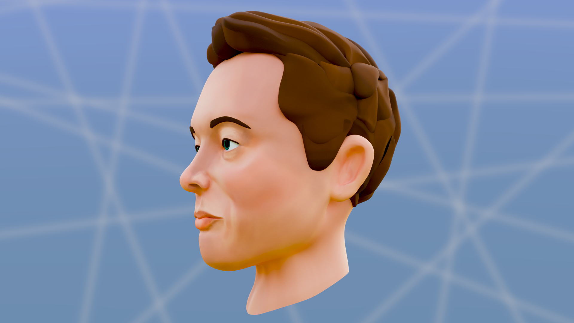 3D Model Elon Musk - Cartoon Character Head - TurboSquid 1974171