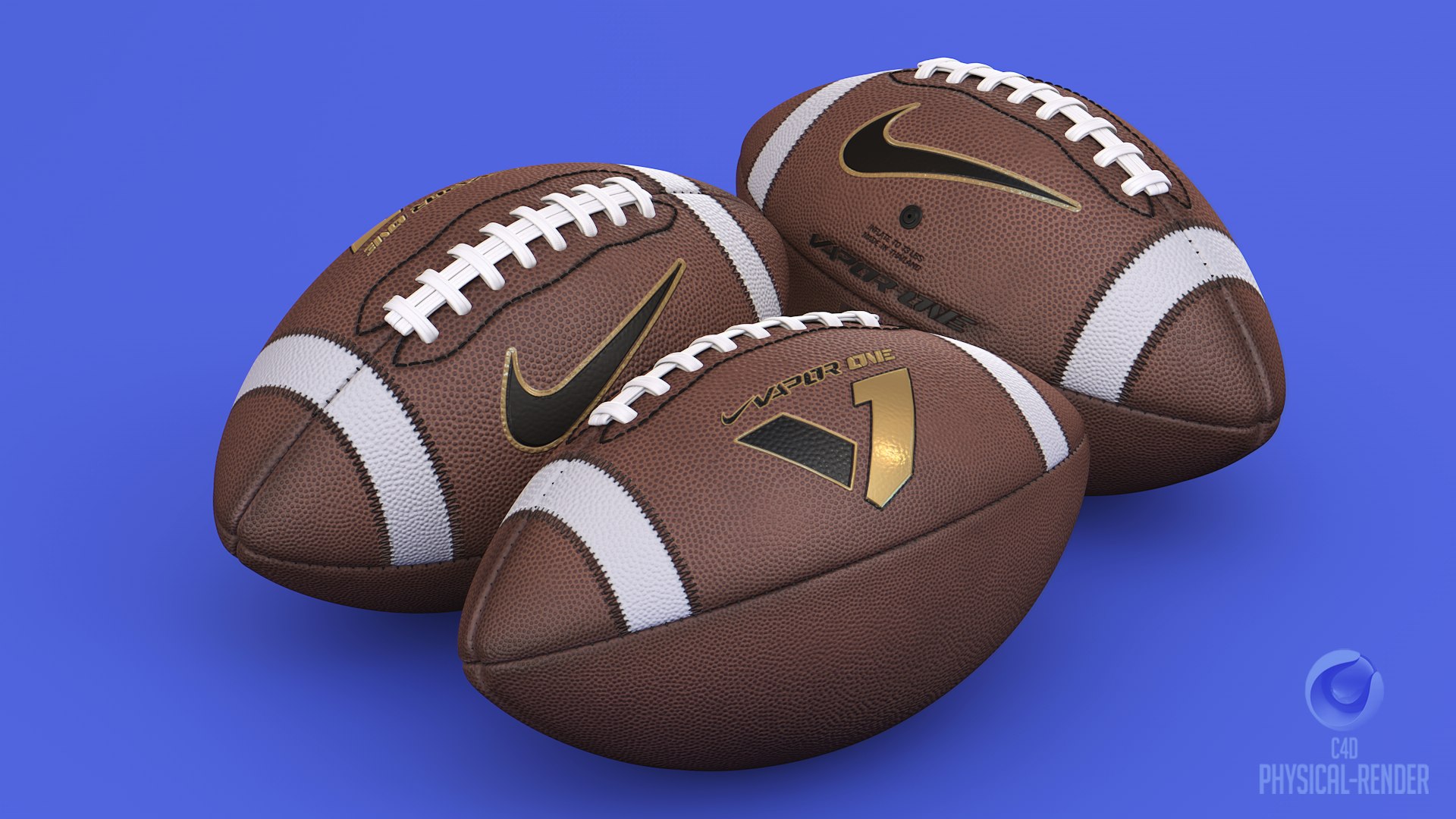American Football Ball Collection 3D model - TurboSquid 1767139