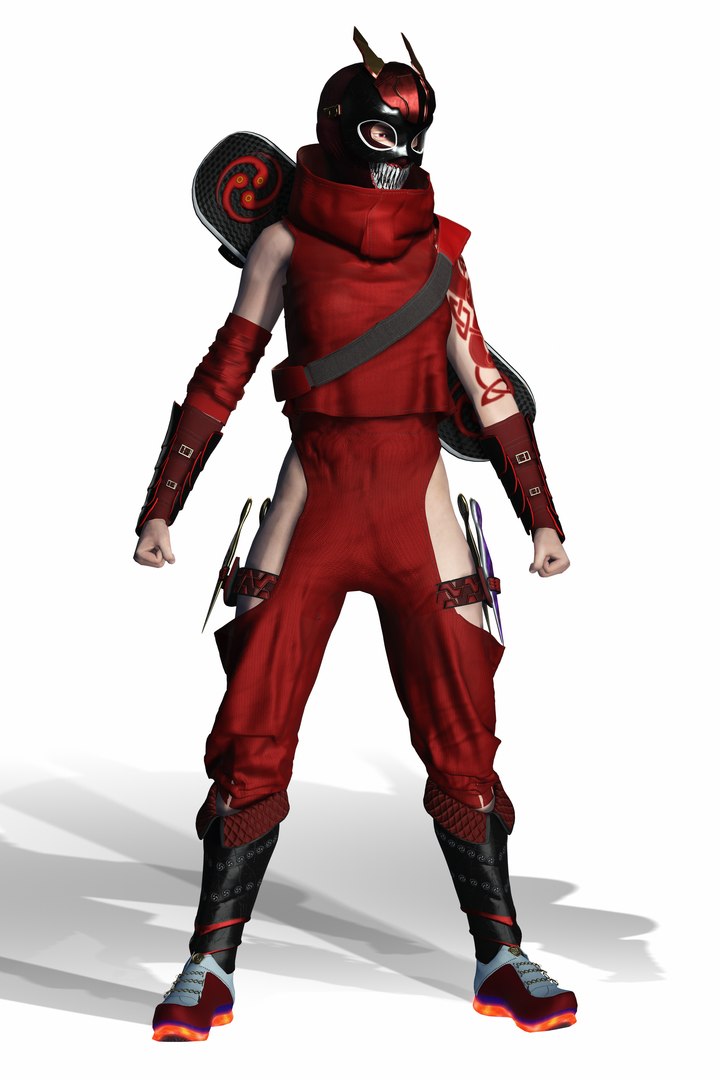 3D Kuro Oni Stylized SciFi Ninja Assassin GameReady Character - TurboSquid 2398369