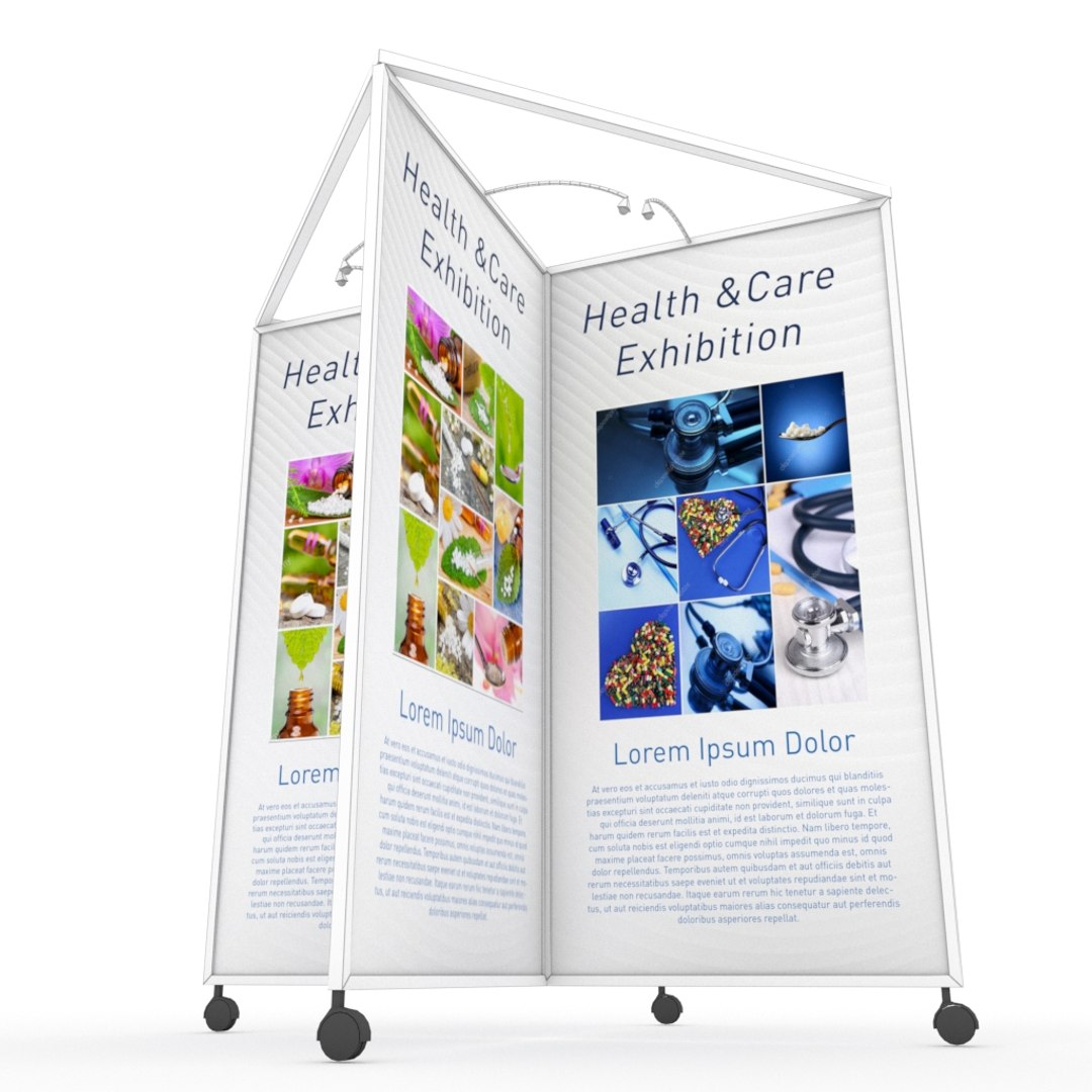 Collapsible Movable Exhibition Panel 3D Model - TurboSquid 1334778