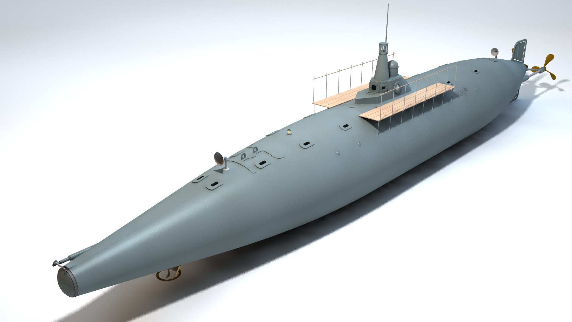 Isaac Peral Submarine 3D - TurboSquid 2203789