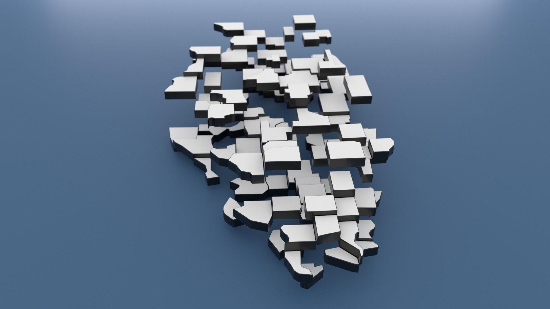 Illinois Counties - Map Of United States Of America USA 3D Model ...
