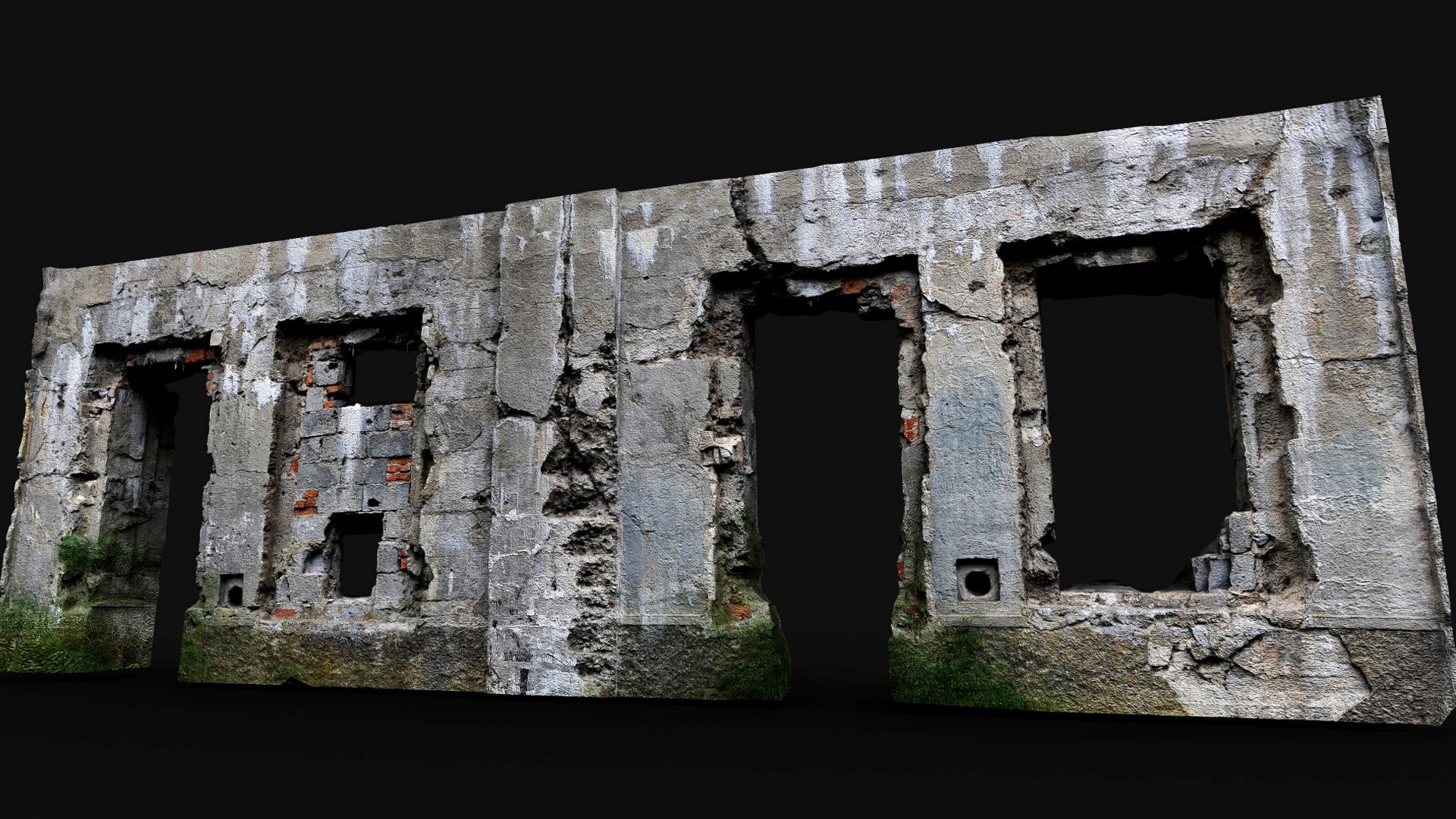 Destroyed Ww2 Bunker Wall Concrete Part1 Photogrammetry Model ...