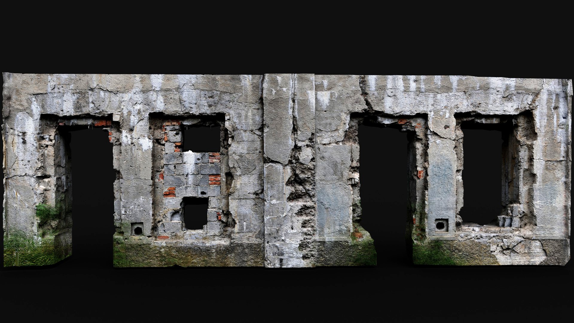 Destroyed Ww2 Bunker Wall Concrete Part1 Photogrammetry Model ...