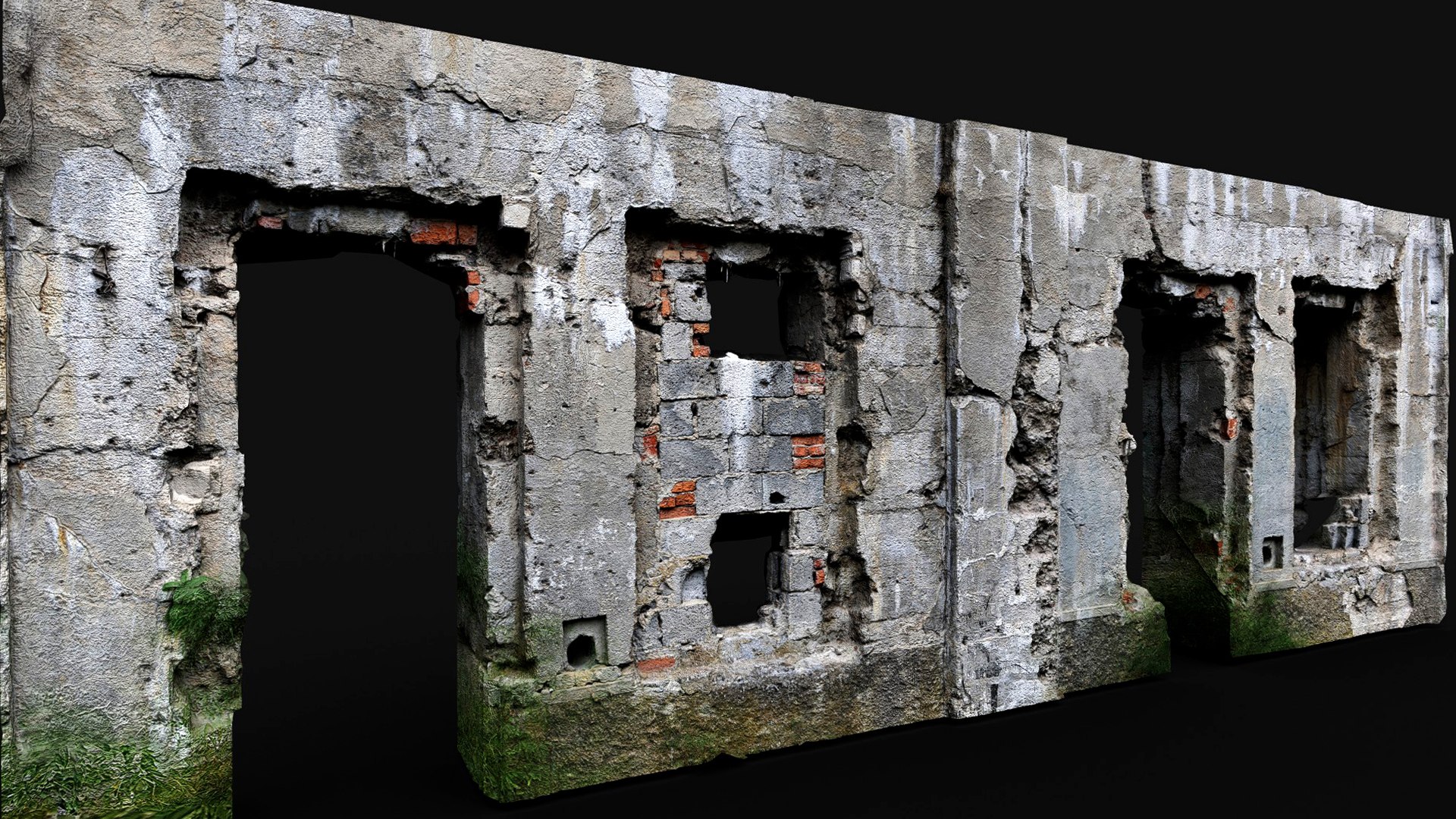 Destroyed Ww2 Bunker Wall Concrete Part1 Photogrammetry Model ...
