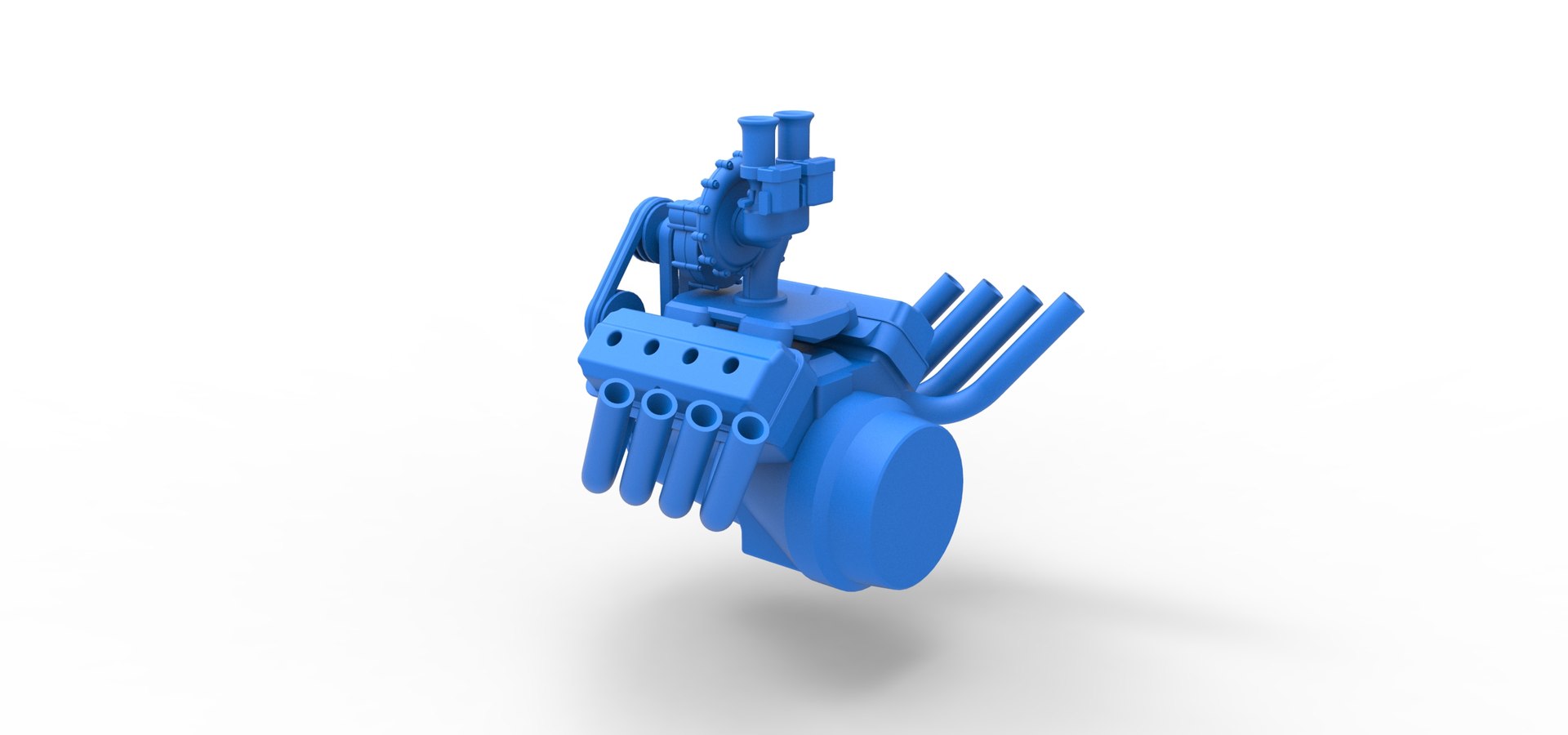 3D Diecast Engine V8 With Centrifugal Blower Version 2 Scale 1 To 25 ...